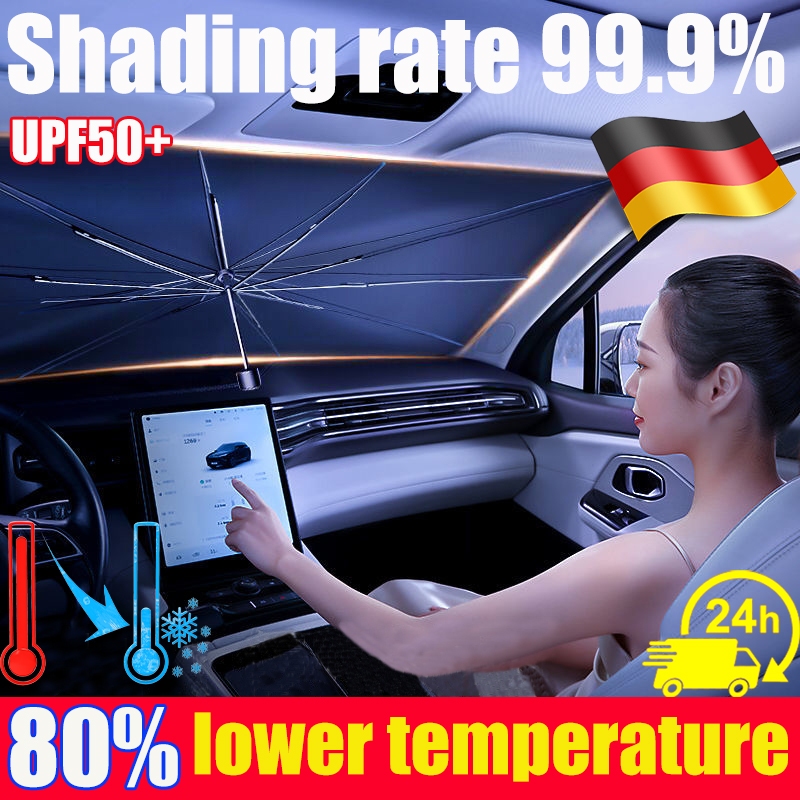 【Malaysia Spot】car sunshade umbrella 99.99% shading rate car shade ...