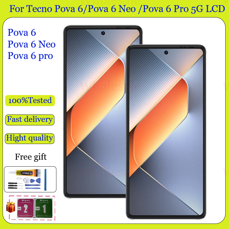 Original AMOLED/TFT For Tecno Pova 6/Pova 6 Neo /Pova 6 Pro 5G LCD ...