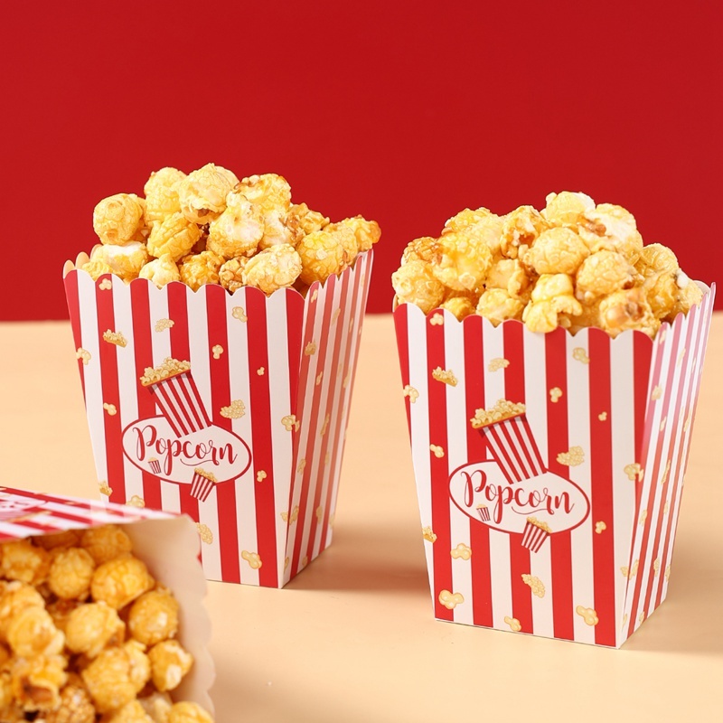 Christmas Popcorn Boxes Popcorn Tub Red & White Striped Classic Popcorn ...