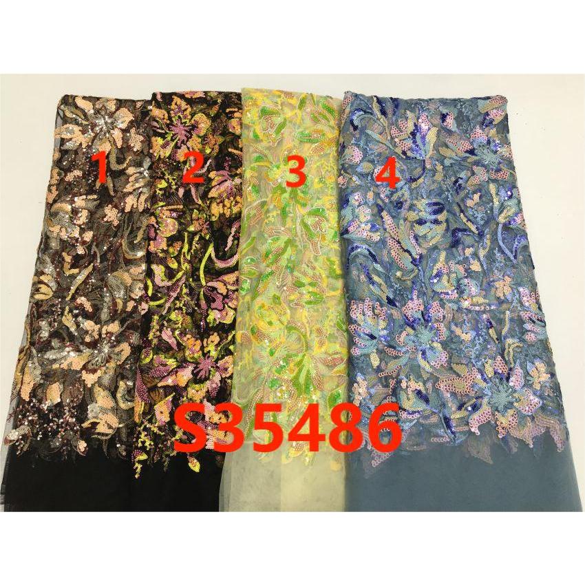 floral lace embroidered multi colored mesh fabric beaded fabric net ...