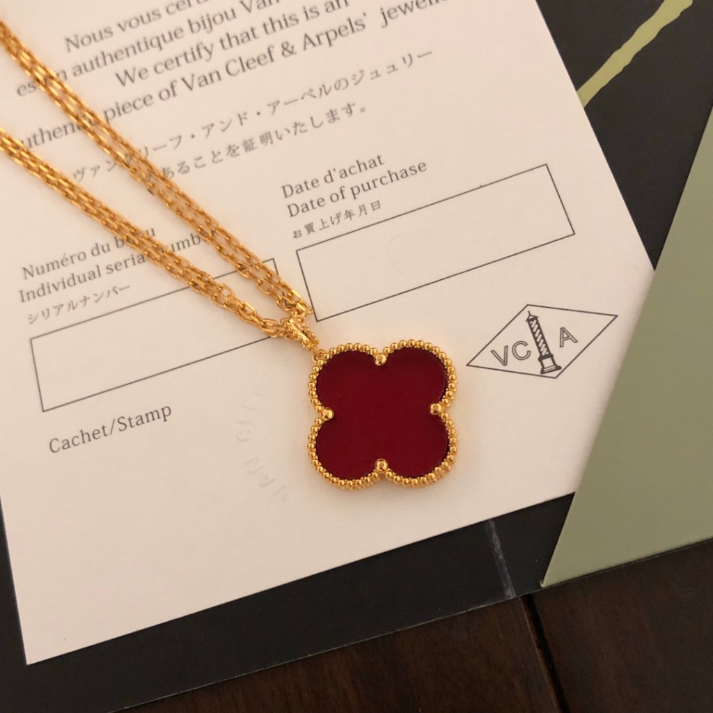 100% original Van Cleef&Arpe classic 25mm large clover lucky long ...