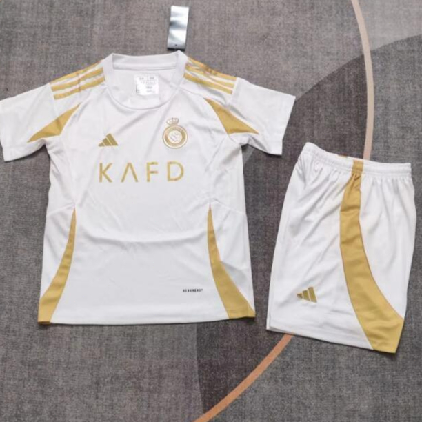 24/25 Al-Nasr Riyadh White Kids Kit Soccer Jersey Young's Ronaldo Third ...