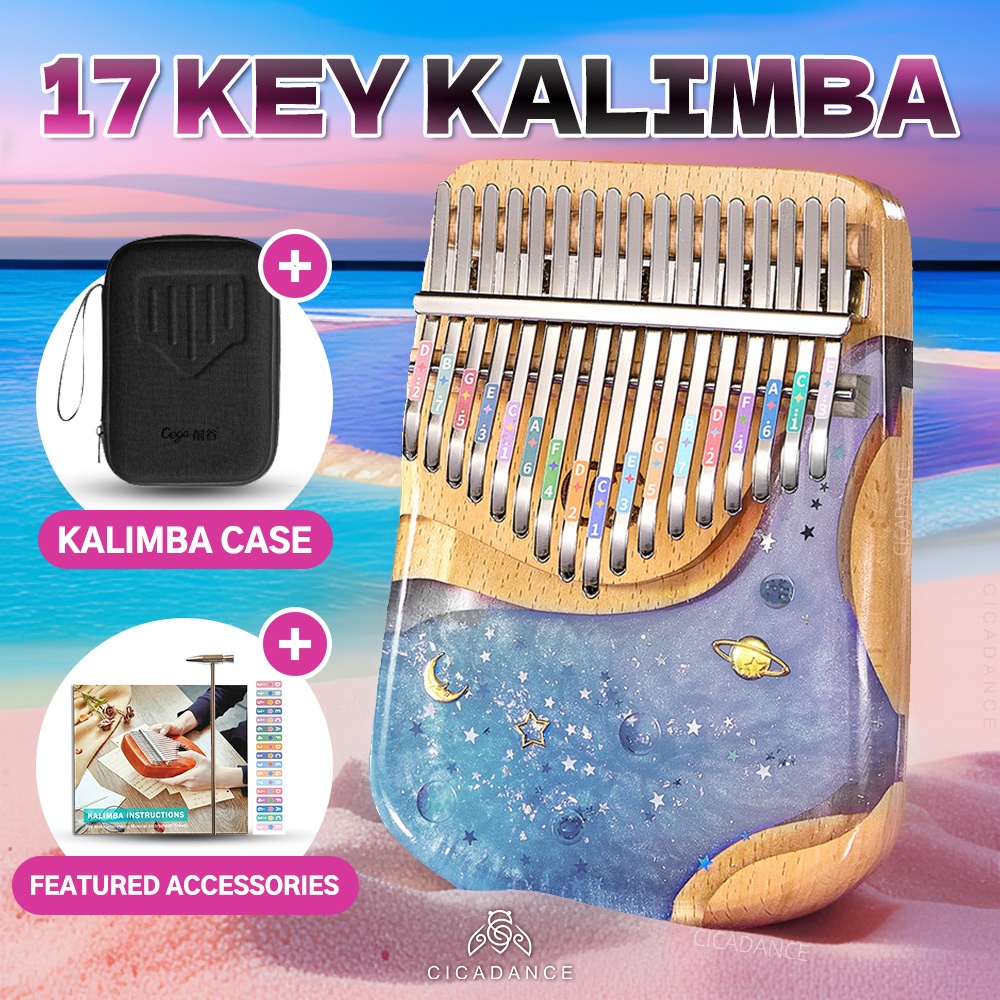 Kalimba 17 Key /21 key Star River Series Acoustic Finger Piano Thumb ...