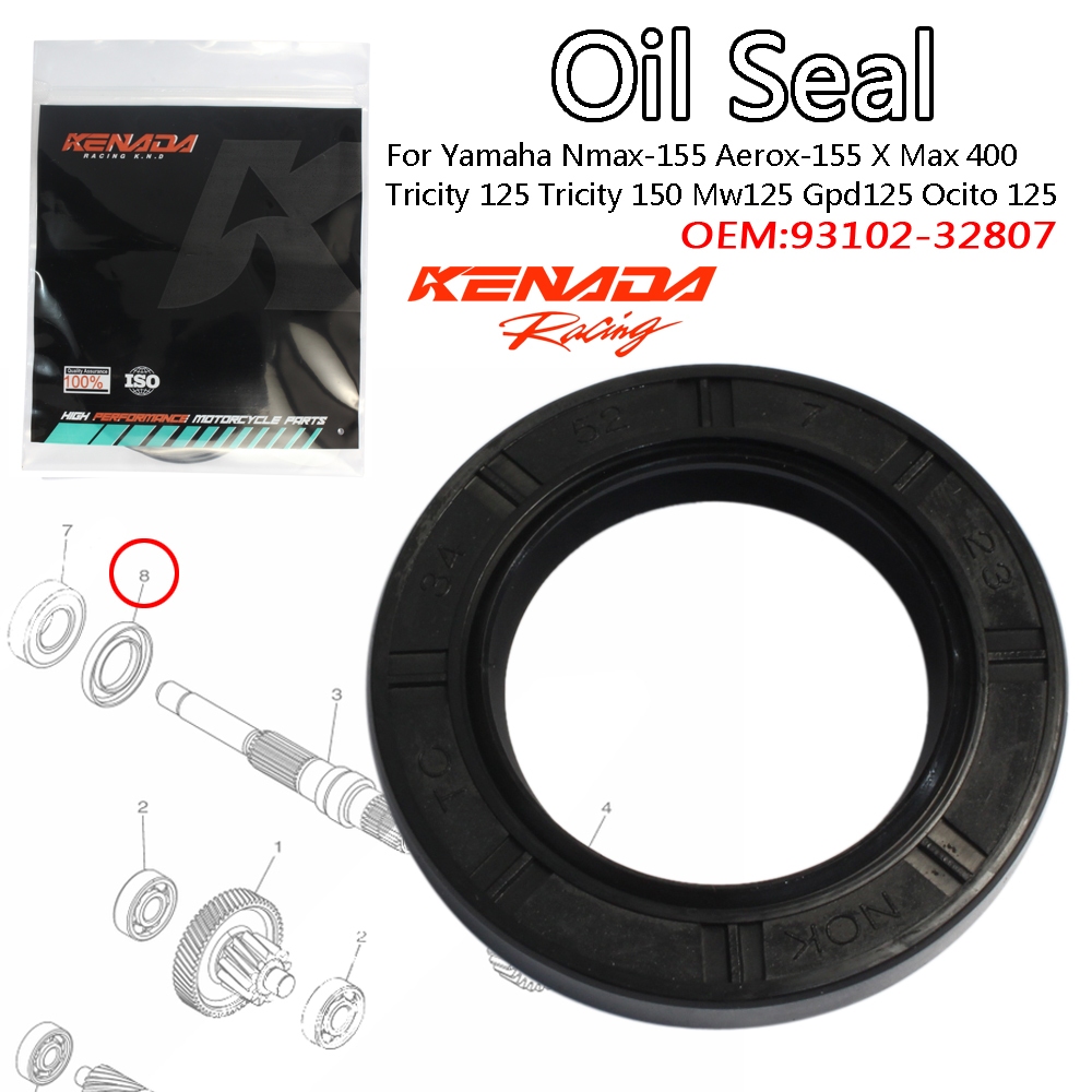 Kenada Racing Rear Seal Drive Wheel Shaft Transmission For Nmax-155 ...