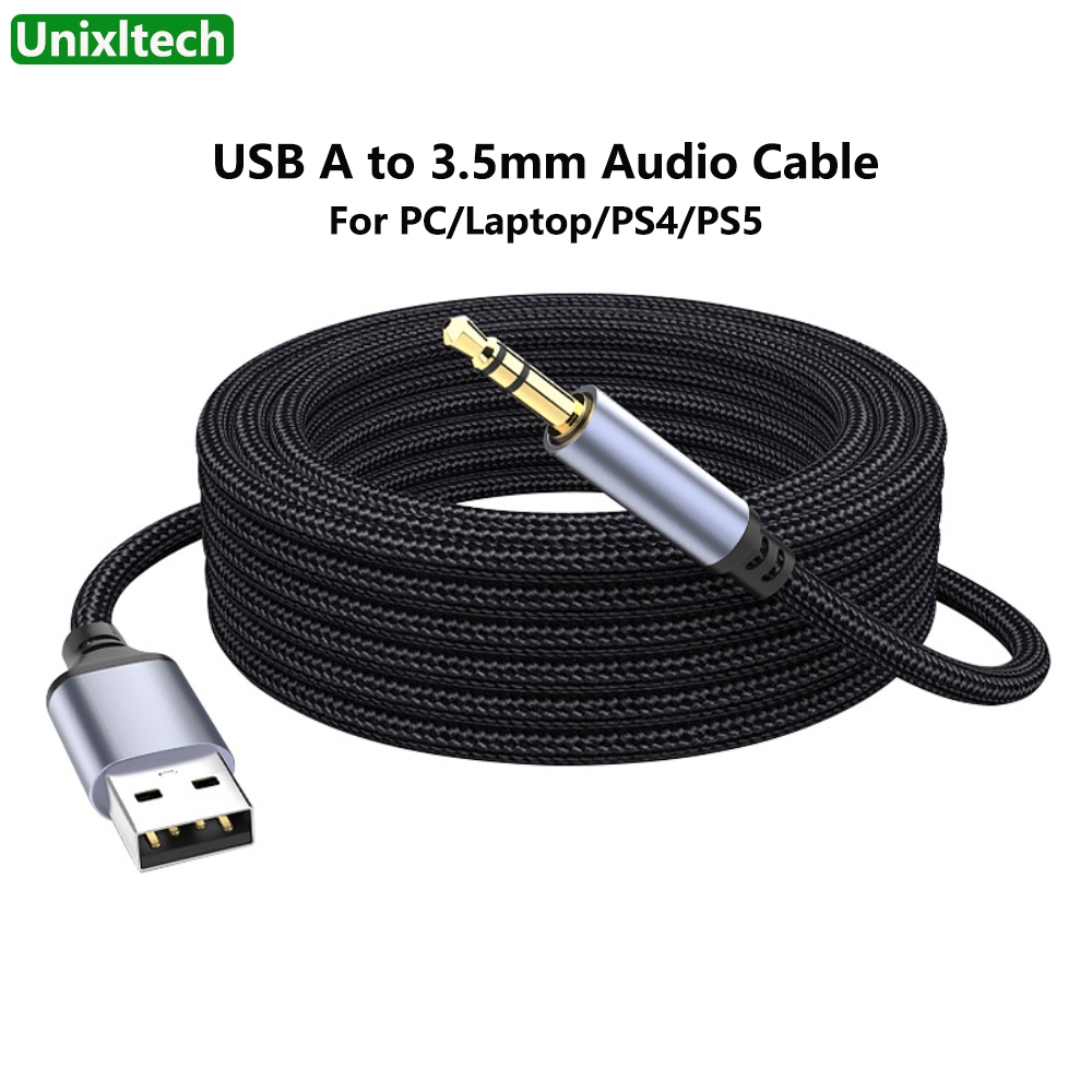 USB to 3.5mm Sound Card Cable USB A to 3.5mm Aux Cord Audio Adapter for ...