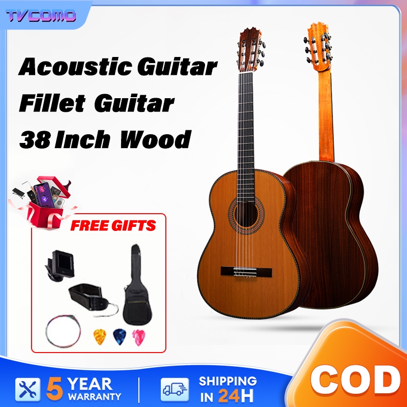 Acoustic Guitar 38-inch Fillet Guitar Suitable for Beginners with Gig ...