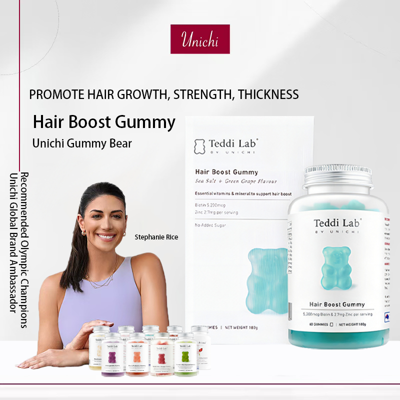 【Unichi】 Hair Boost Gummy Teddi Lab 养发小熊软糖 Sea Salt & Green Grape ...