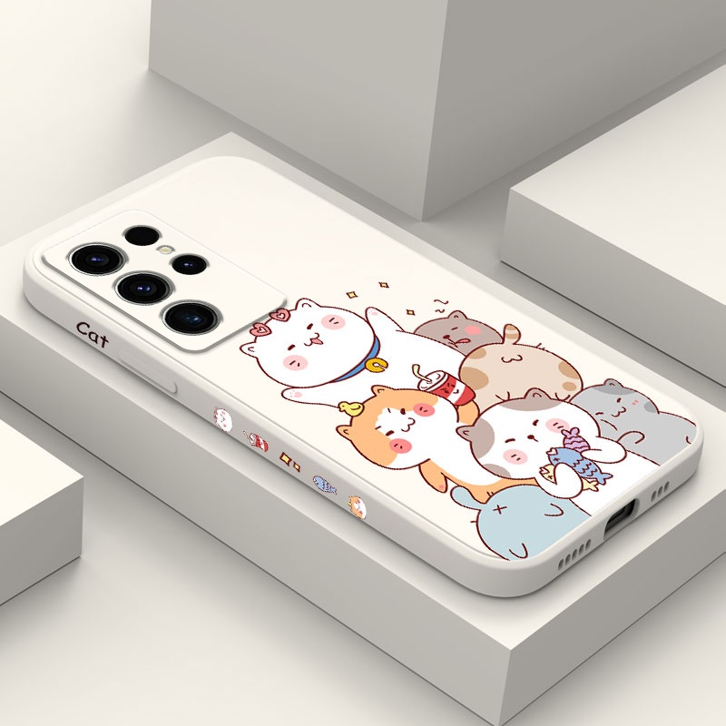 Cats And Fish Phone Case For Samsung Galaxy S25 S24 S23 S22 FE Ultra ...