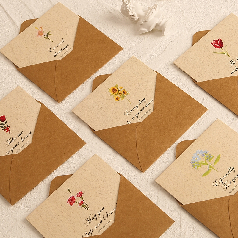 3pcs/set Vintage Envelopes with Greeting Cards Seal Sticker DIY New ...