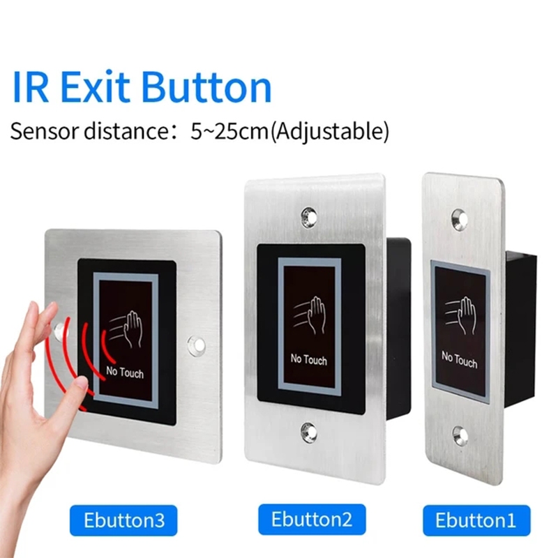 Metal Backlight Infrared Touchless Exit Release Switch Button No Touch ...