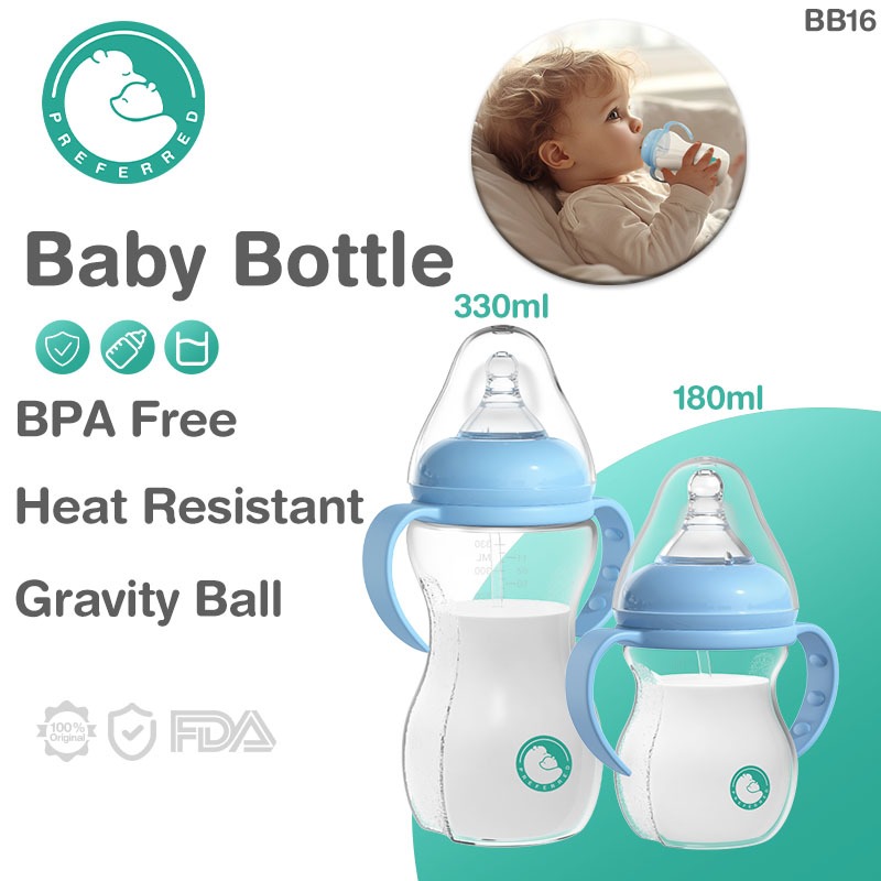 Preferred Botol Susu Natural Wide Neck Baby Newborn Milk Feeding Bottle ...