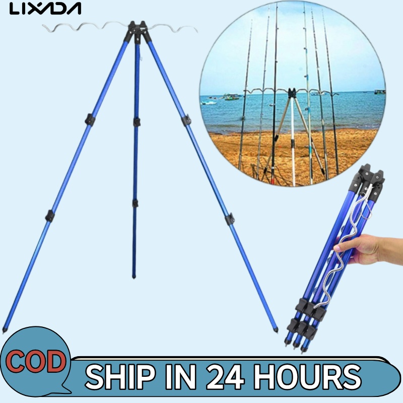 [LIXADA MALL] Fishing Rods Tripod Stand Telescopic Aluminum Alloy ...