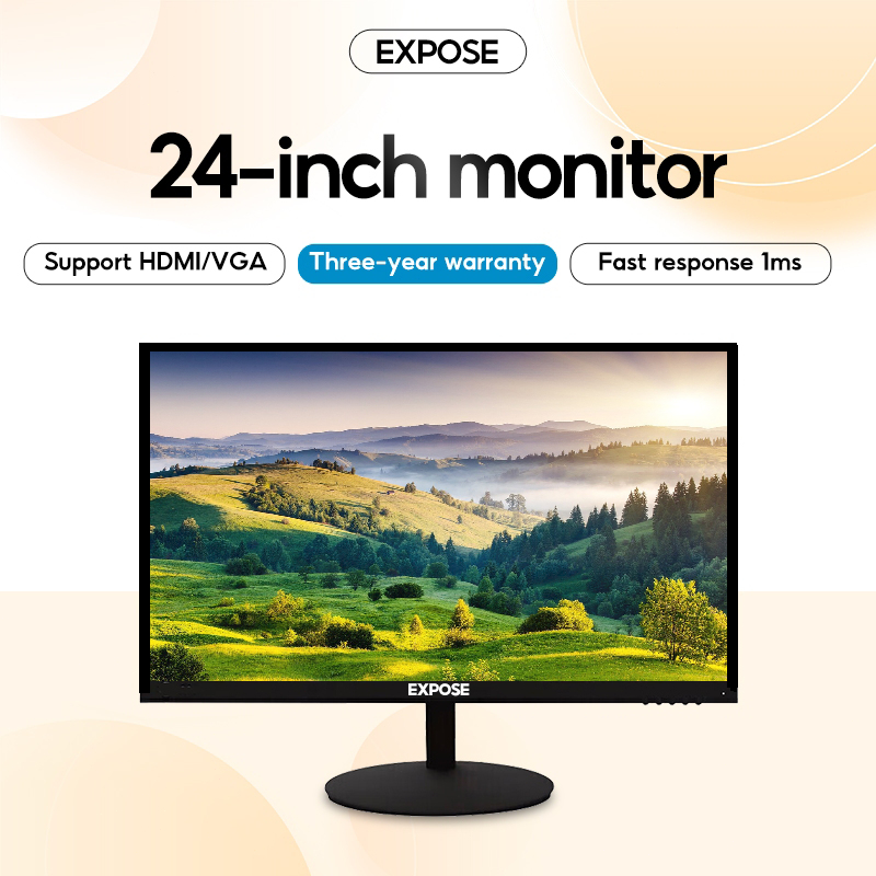 EXPOSE Monitor PC IPS 2K/4K Curved Gaming Monitor 24-27Inch built-in ...