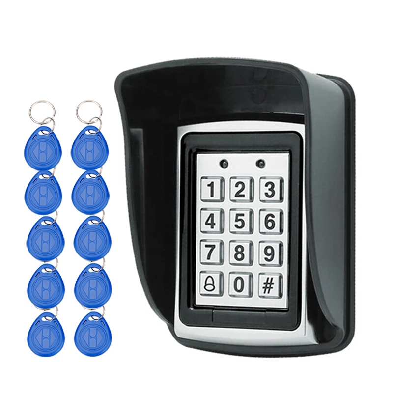 RFID Metal Access Control EM Card Reader Keypad with 10 EM4100 keyfobs ...