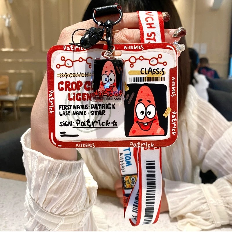 Patrick Star ID Card Cover Door Car Keychain Elevator Truck Card ...