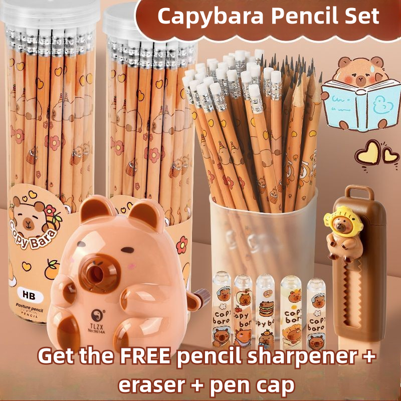 Capybara Pencil Sharpener Set – Cute Japanese-Style Stationery for ...