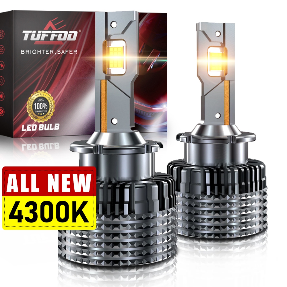 TUFFOO 2PCS Car LED Headlight Bulb D2S / D2R / D4S /D4R Canbus No Error ...
