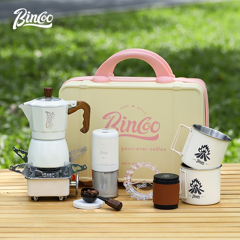 Bincoo Double Valve Moka Pot Portable Coffee Suitcase Storage Box Set ...
