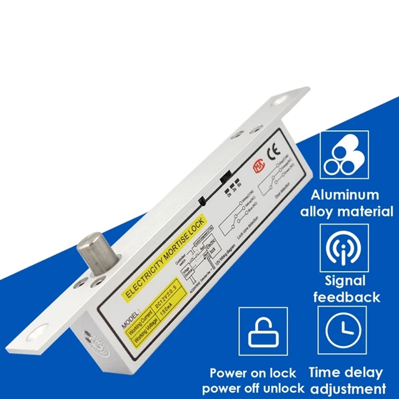 5 wires DC12V Electric Lock Magnetic with Timer Mortise Door Lock Fail ...
