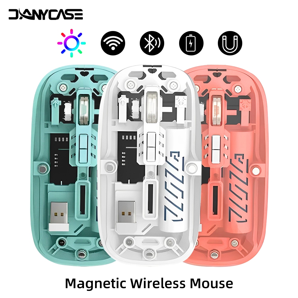 Transparent Bluetooth Wireless Mouse USB Silent Mice For Laptop iPad ...