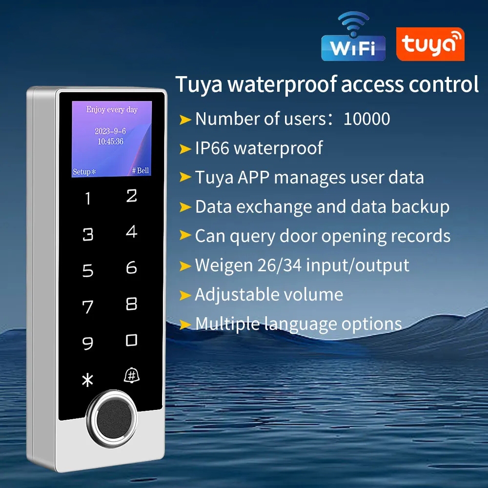 Tuya Wifi Electronic Lock Opener Fingerprint Access Control Zinc Keyboard Waterproof Smart EM ...