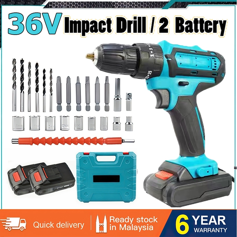 36V Electric Drill Cordless Electric Drill Hammer Drill Battery ...