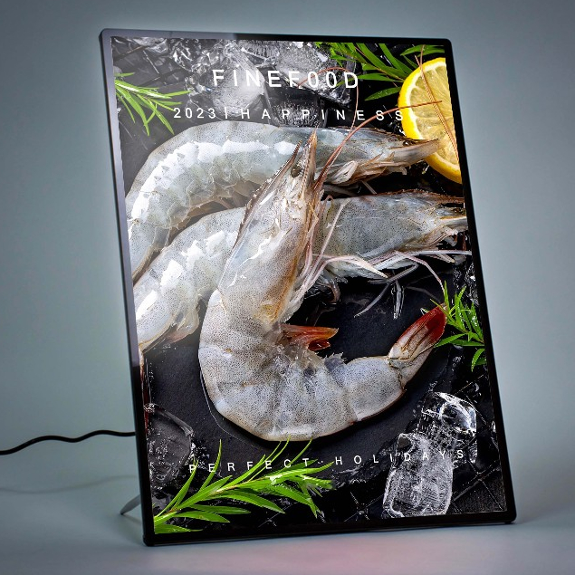 A2 A3 seafood shop slim led light board frame prawn menu price led ...