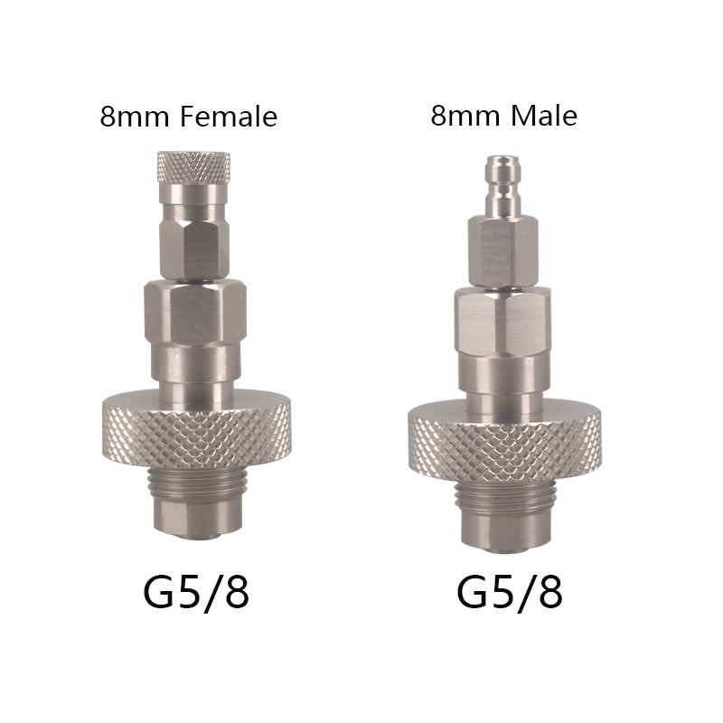 HPA Stainless Steels G5/8 Convert 8mm Outlet Nozzle Quick Coupler ...