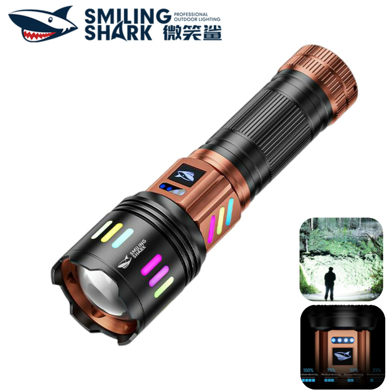 Smiling Shark SD5251 LED Torch Light Super Bright M60 6000LM 5Mode Type ...