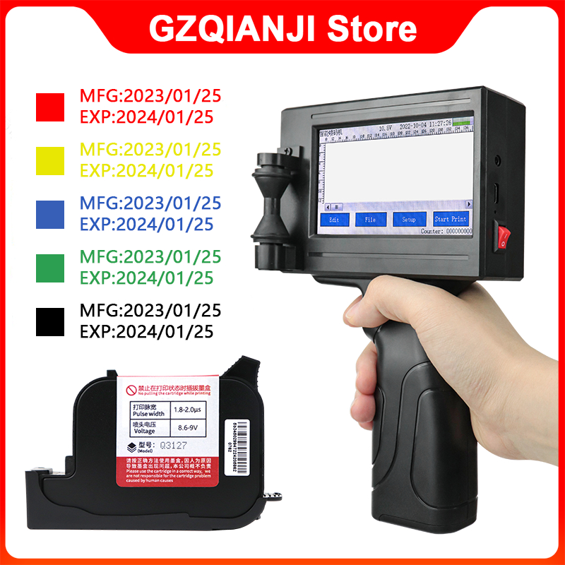 INKP03 Handheld inkjet printers 12.7mm Date Time Coder Handheld Code ...