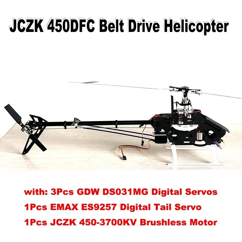 JCZK 450 DFC Carbon Fiber Frame Belt Drive 6CH 3D RC Helicopter with ...