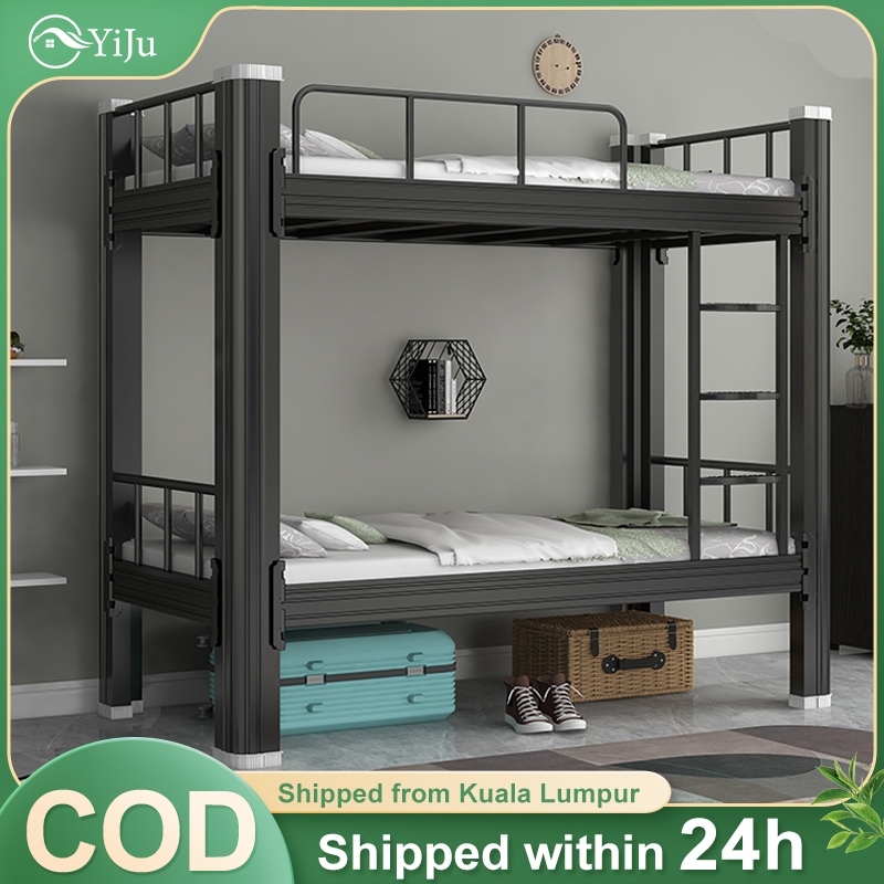 YJ Heavy Duty Bunk Bed Metal Double Decker Bed Frame Student Dormitory ...