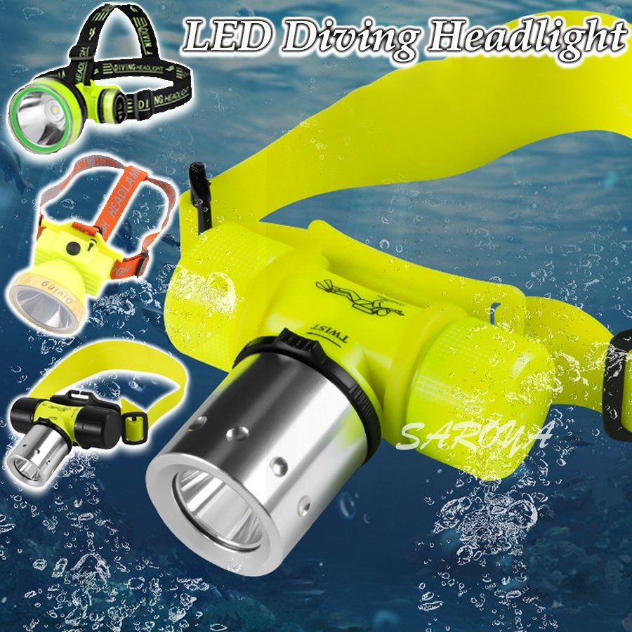 Diving Headlamp IPX8 Waterproof Dive Suits Lamp Light Underwater 60m ...