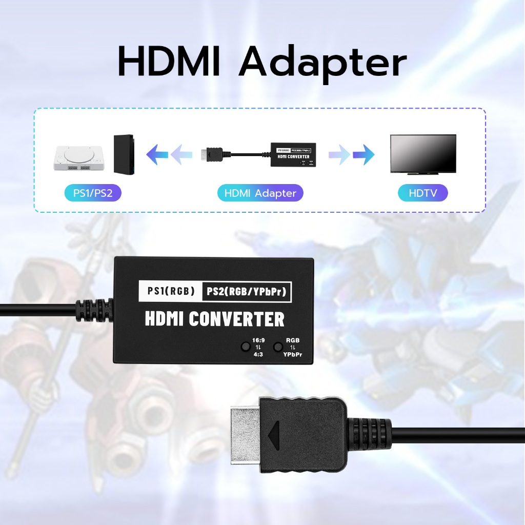 Mcbazel Multifunctional RGBs/YPBPR to HDMI Adapter for PS1/PS2 | Shopee ...