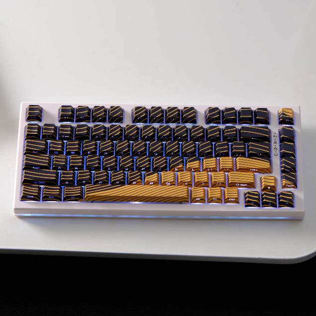 Black Gold Side light transmission Keycap 136 Keys PBT Material Cherry ...