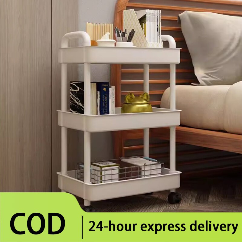 Shelves with wheels Plastic trolley shelves, easy to move Trolley ...