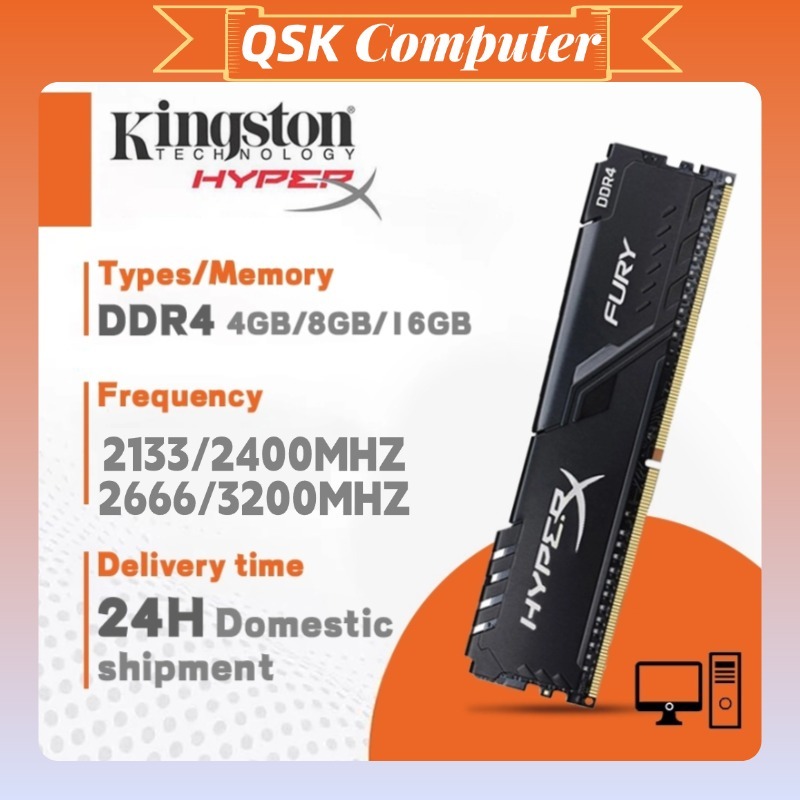 Kingston HyperX FURY DDR4 16GB 8GB 4GB 3200MHz 2666MHz 2400MHz 2133MHz PC4 Desktop RAM Memory ...
