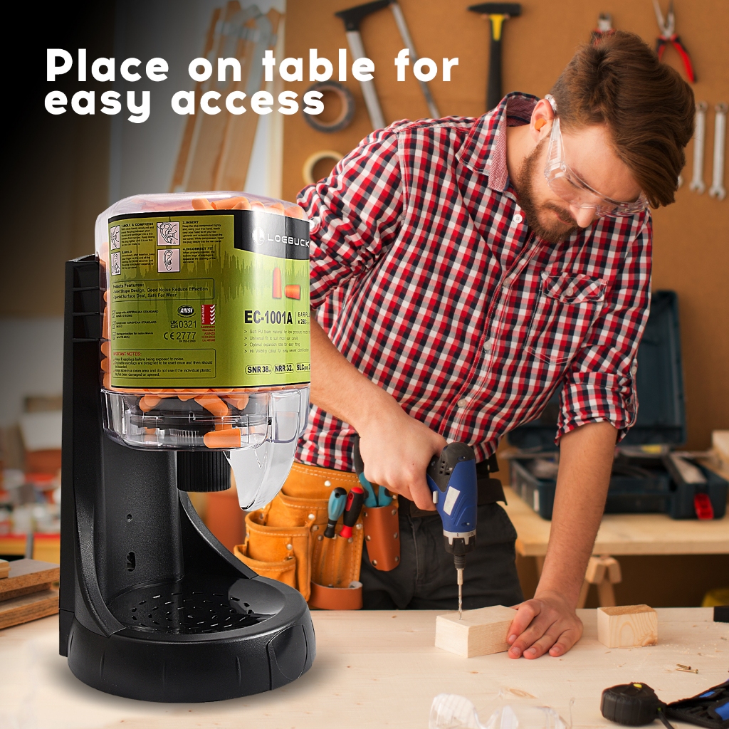 LOEBUCK Ear Plug Dispenser Station for Sound Suppression/Hearing ...