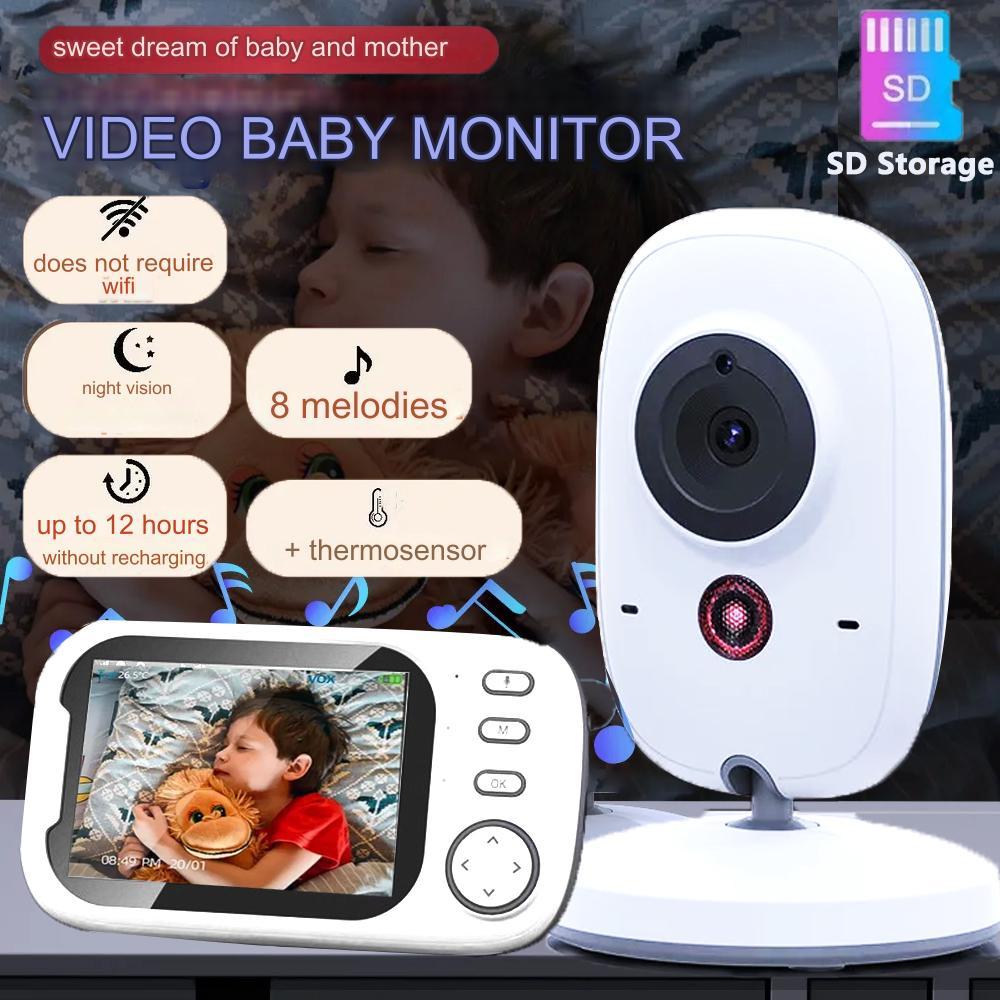 3.5" Portable IPS Screen Baby Monitor with Camera No WiFi Night Vision ...