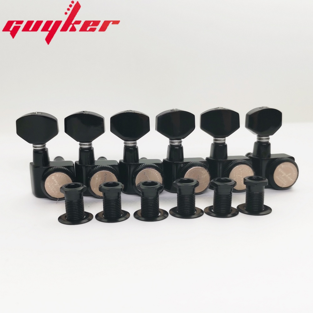 1 Set GUYKER 6 In-line Machine Locking Tuners Tuning Pegs 1:18 Heads No ...