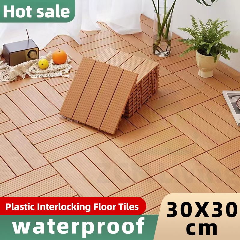 𝐃𝐈𝐘 Heavy Duty Wood Floor Decking WPC Outdoor Garden Decoration Floor ...