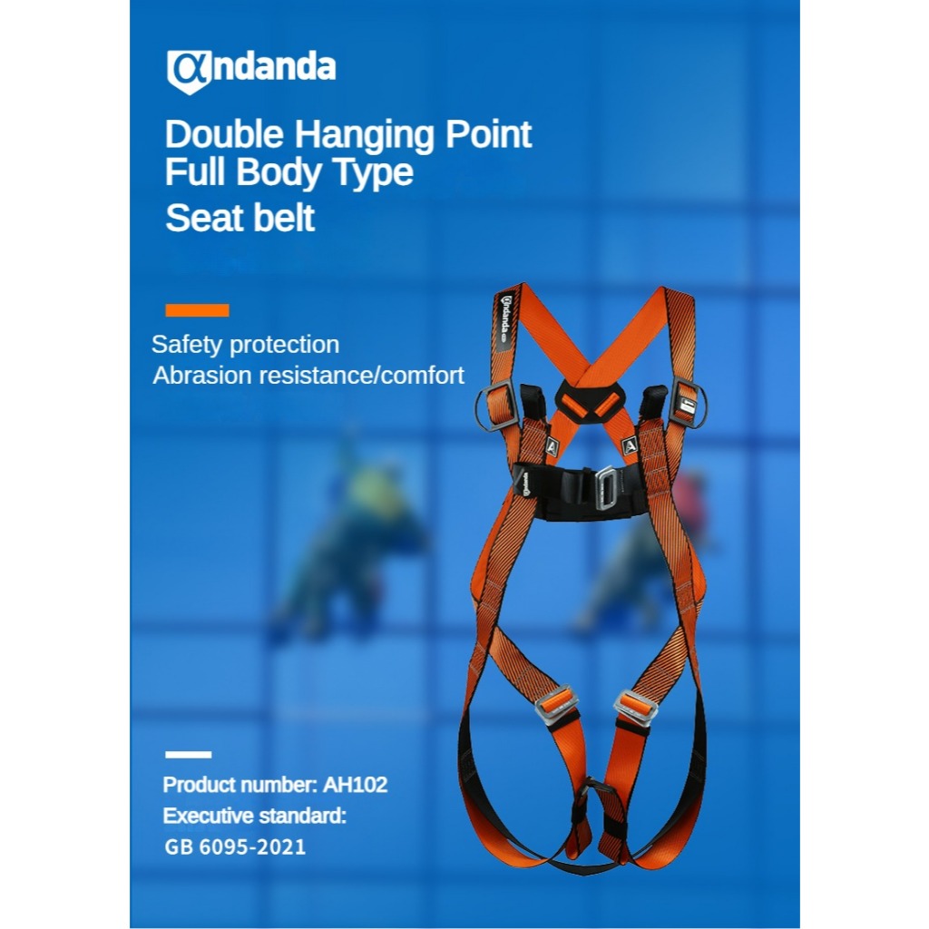 Dual-attachment Full-body Safety Harness with Five-point Adjustment and ...