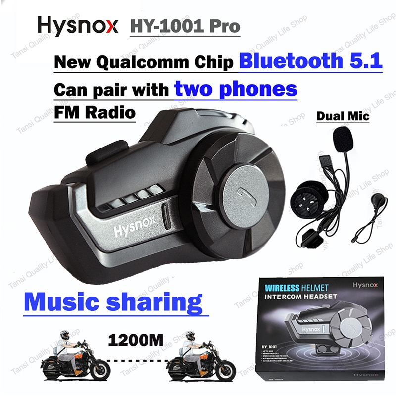 Beemall Hysnox HY-1001 Pro Motorcycle Intercom Helmet Bluetooth 5.1 ...