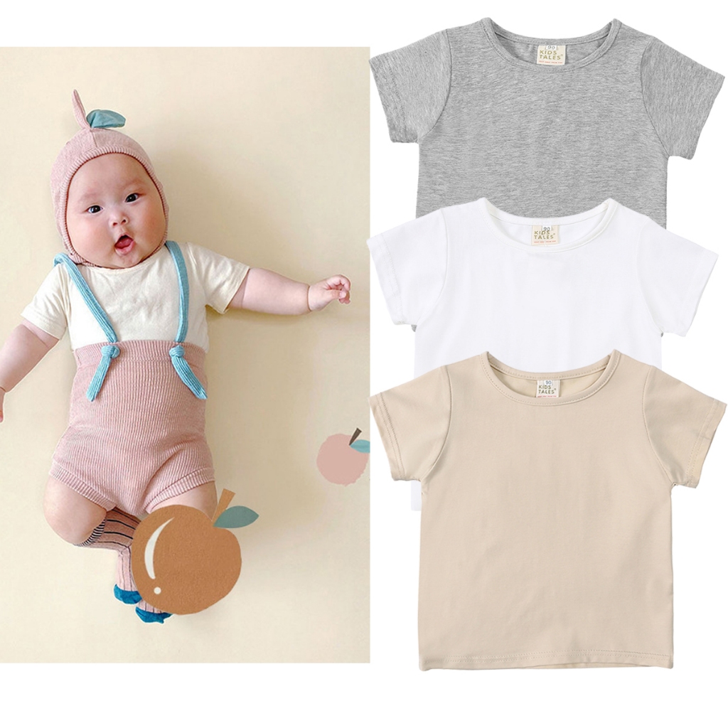 3-36 months Pure cotton Baby Boy Girl Short sleeve T-shirt bottoming ...