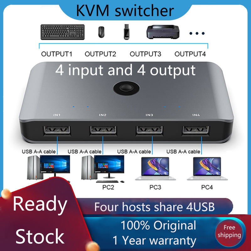 Kvm Switch USB 3.0/USB 2.0 Four In Four Out Sharing Converter HUB ...