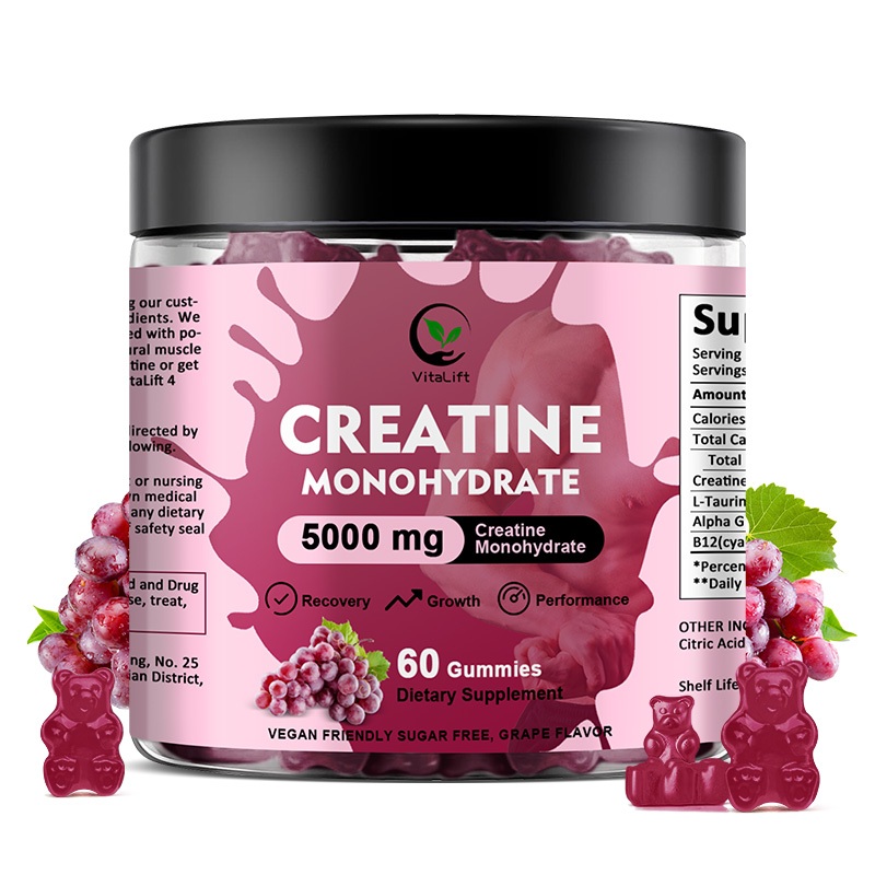 VitaLift Creatine Monohydrate Gummies for Men & Women-5g of Creatine ...