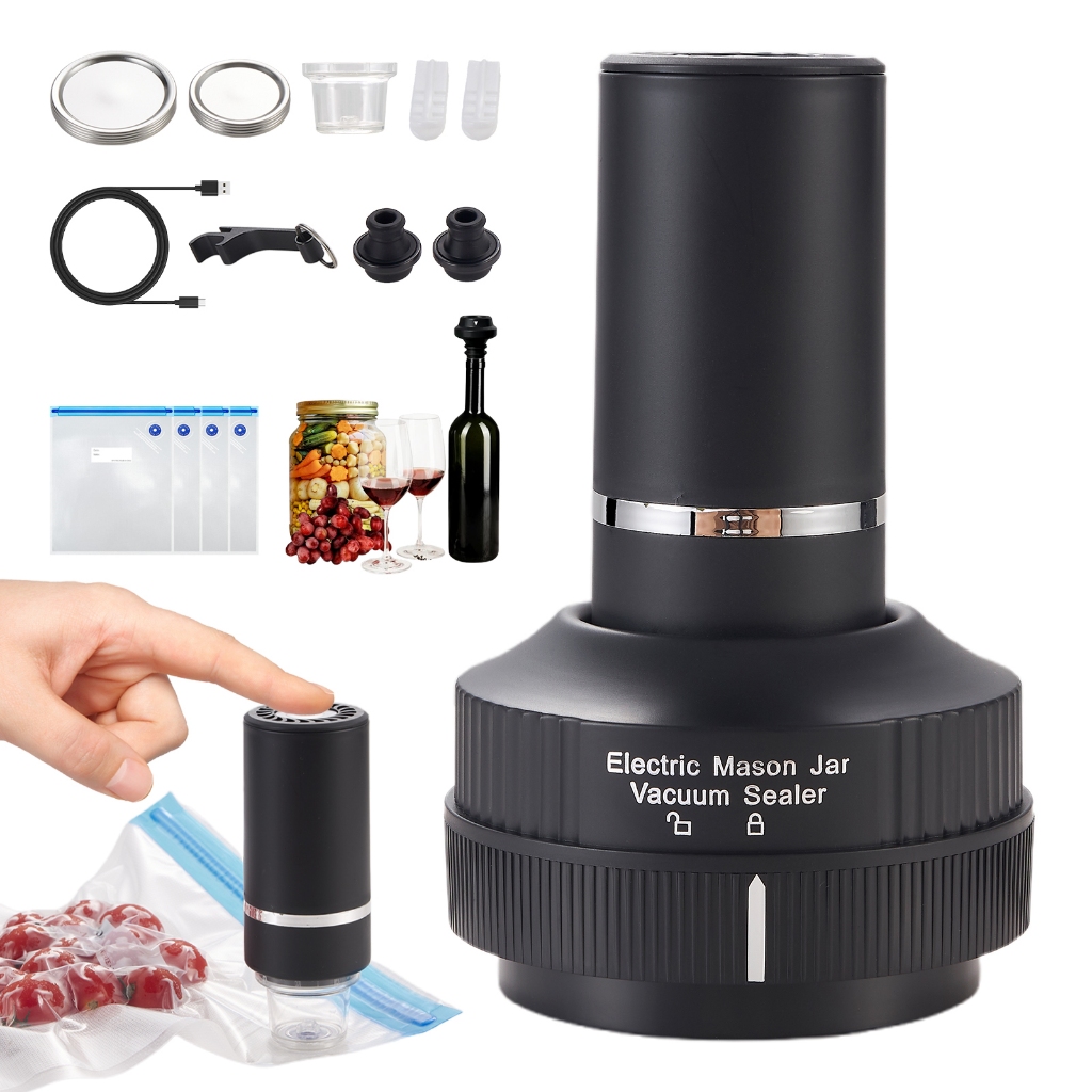 Electric Mason Jar Vacuum Sealer Kit for Canning Pantry Dry Goods ...