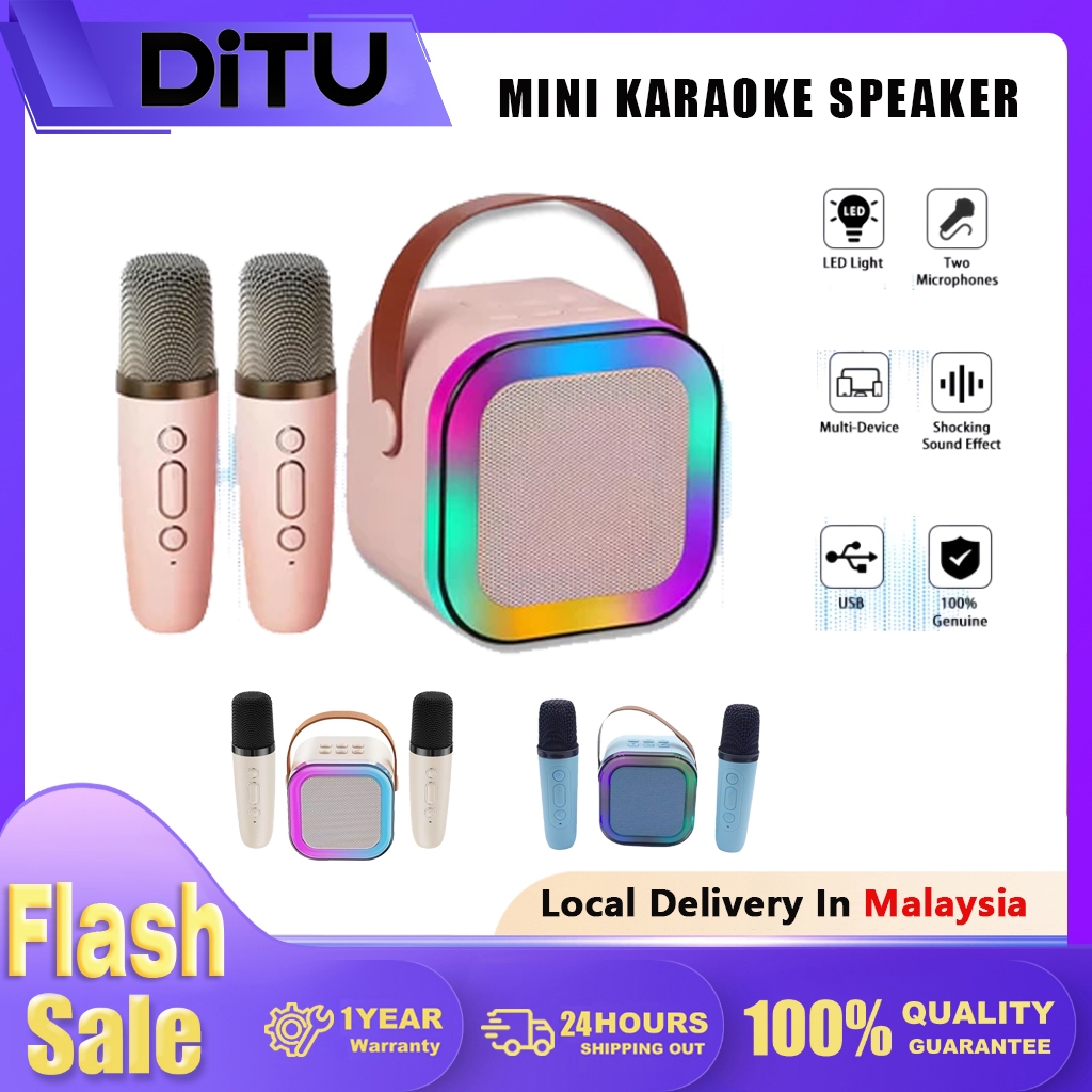 DITU K12 Mini Karaoke Wireless Audio Speaker Bluetooth Microphone Portable Home KTV With 1 ...
