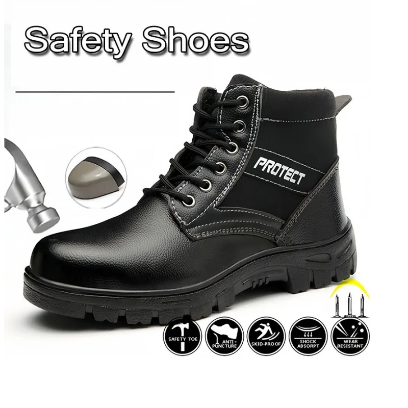 Labor Insurance Shoes Men Women High-Top Anti-smashing Anti-puncture ...