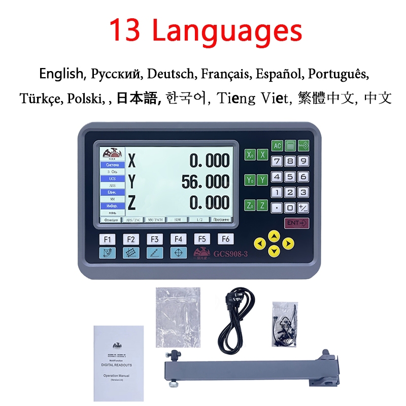 HXX 2 3 Axis LCD DRO Digital Readout 3-Axis Display Linear Scale Optical Encoder For Milling ...